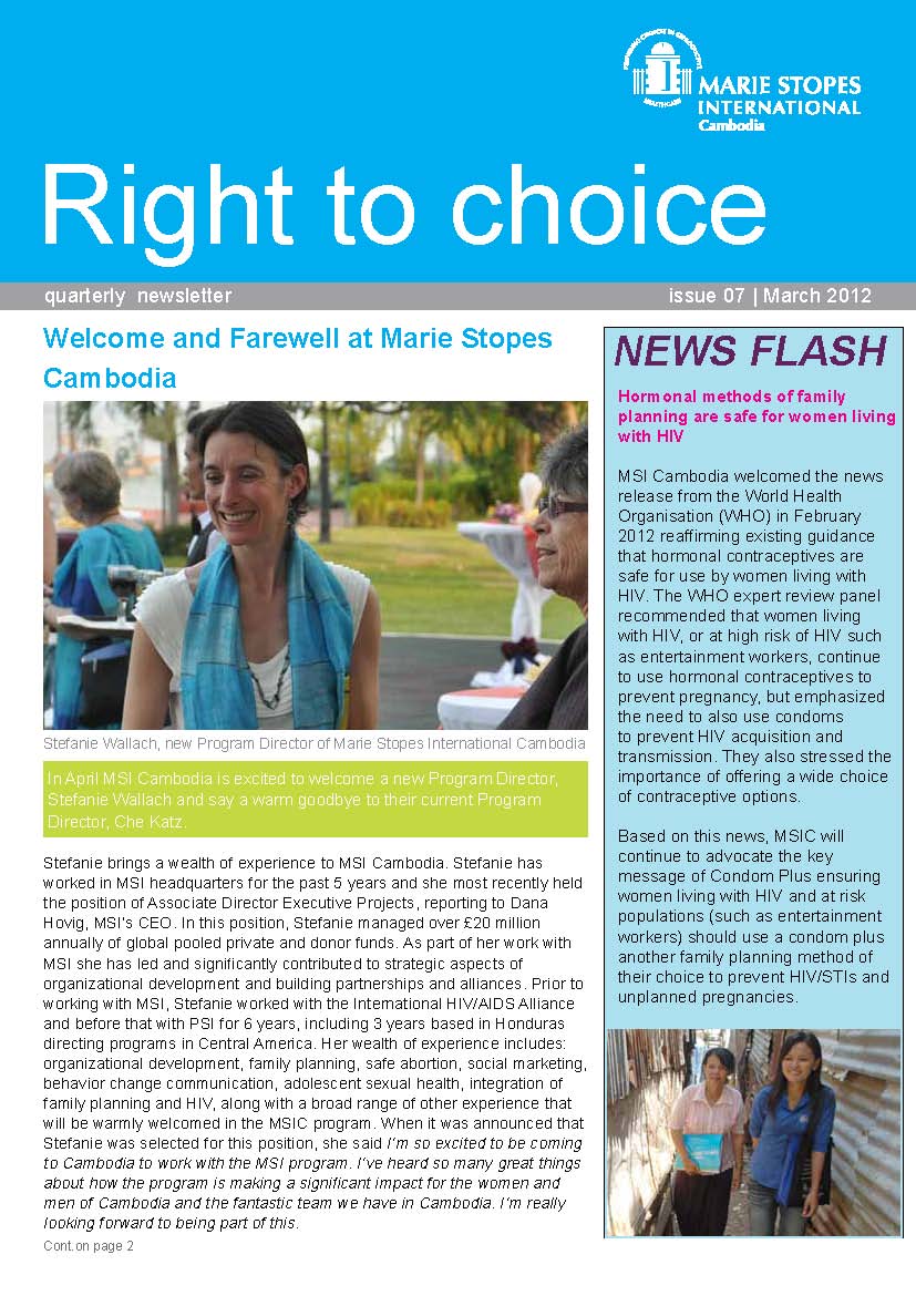 Welcome and Farewell at Marie Stopes – HACC