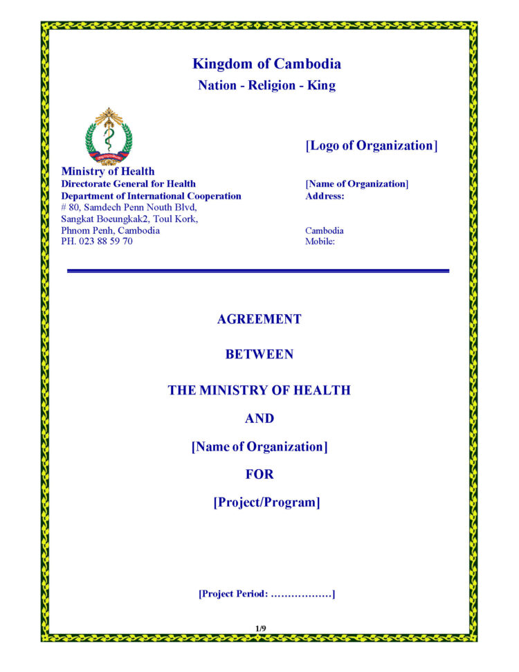 Check List and Sample MoU – HACC